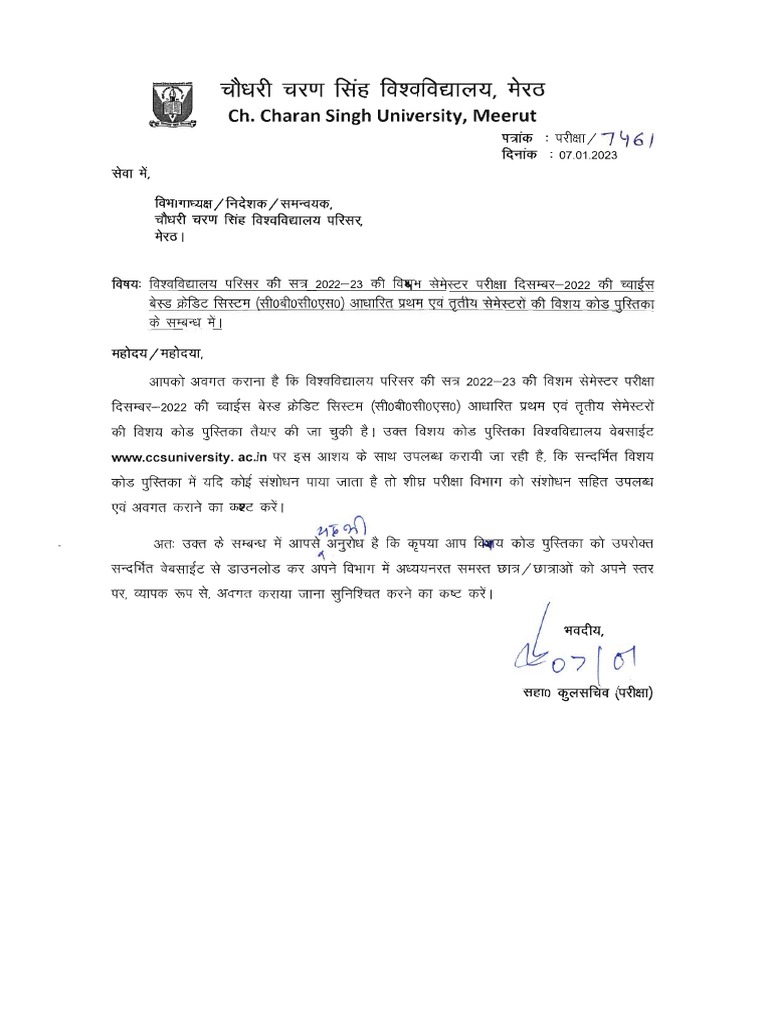 Index of Open Elective Papers for Various Postgraduate Programs at CCS ...