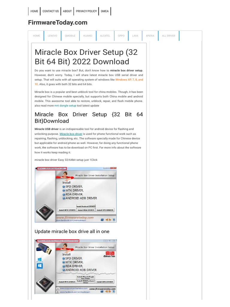 Miracle Box Driver Setup (32 Bit 64 Bit) 2022 Download - Firmwar | PDF ...