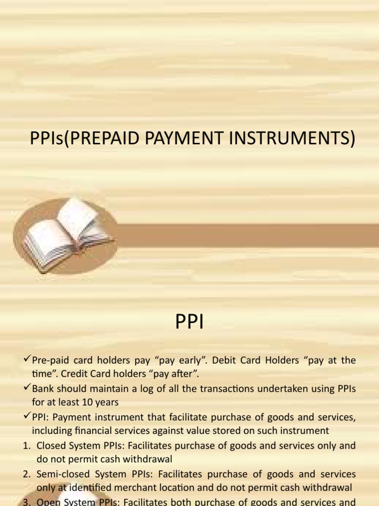 PPIs (PREPAID PAYMENT INSTRUMENTS) | PDF