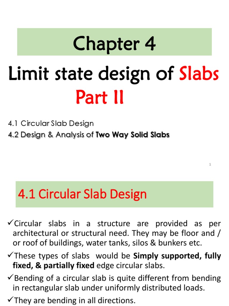 Chapter 2 - LIMIT STATE DESIGN OF SLAB 2 | PDF | Bending | Building ...