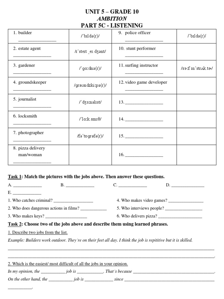 Grade 10 - Unit 5C - Listening | PDF | Human Communication | Learning