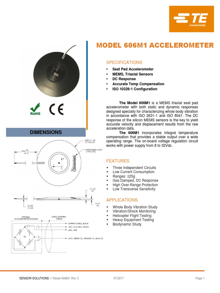 ENG DS 606M1 Accelerometer A1 PDF | PDF | Accelerometer | Electrical Engineering