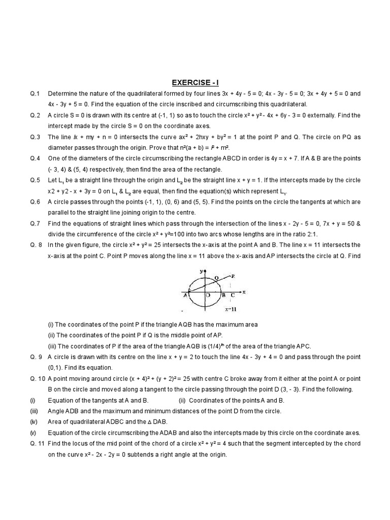 Geometry Problems involving Circles, Tangents, Radii, and Loci | PDF | Circle | Perpendicular