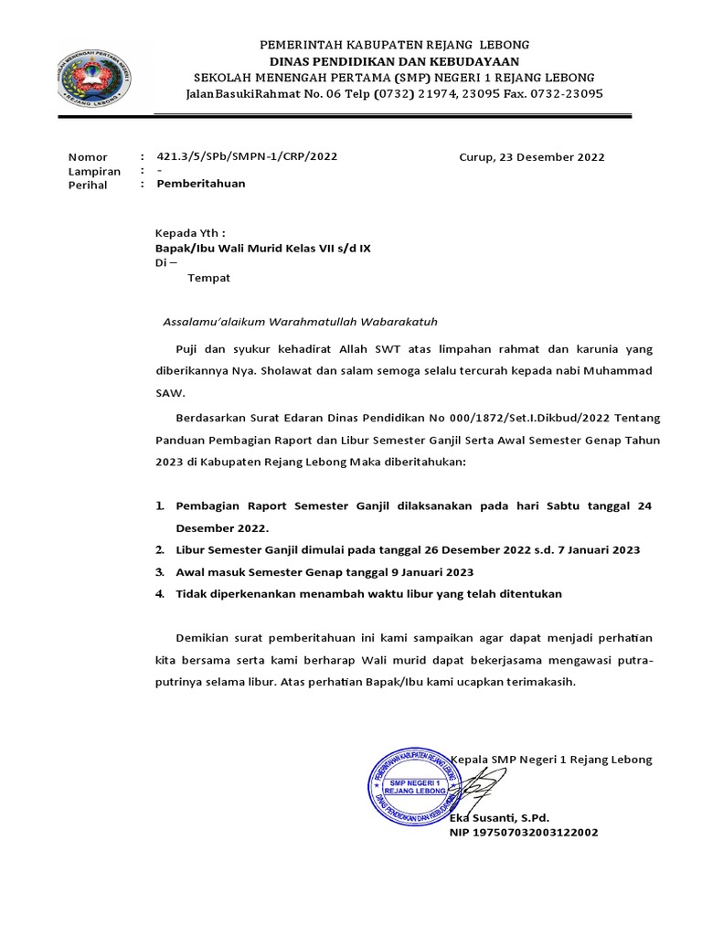 Surat Pemberitahuan-3.docx | PDF