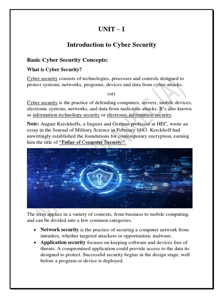 Introduction To Cyber Security Handbook Pdf Pdf Security Computer Security