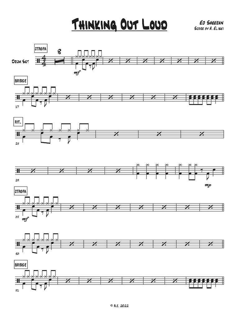 Ed Sheeran - Think Out Loud - Drums | PDF