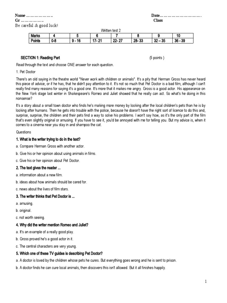 Mid - Term Test B1.2 | PDF | Robbery