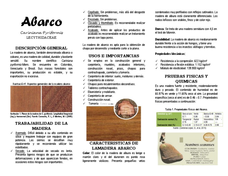 Ficha Tecnica Madera Abarco | PDF | Madera | Materiales naturales