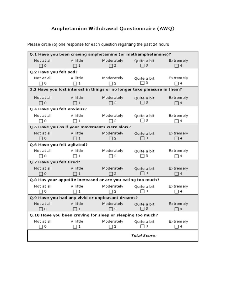 AWQ Tool | PDF | Cognitive Science | Diseases And Disorders