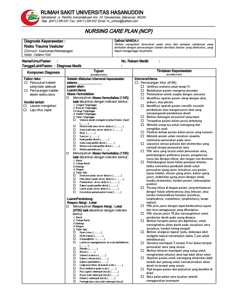 NANDA Risiko Trauma Vaskuler | PDF