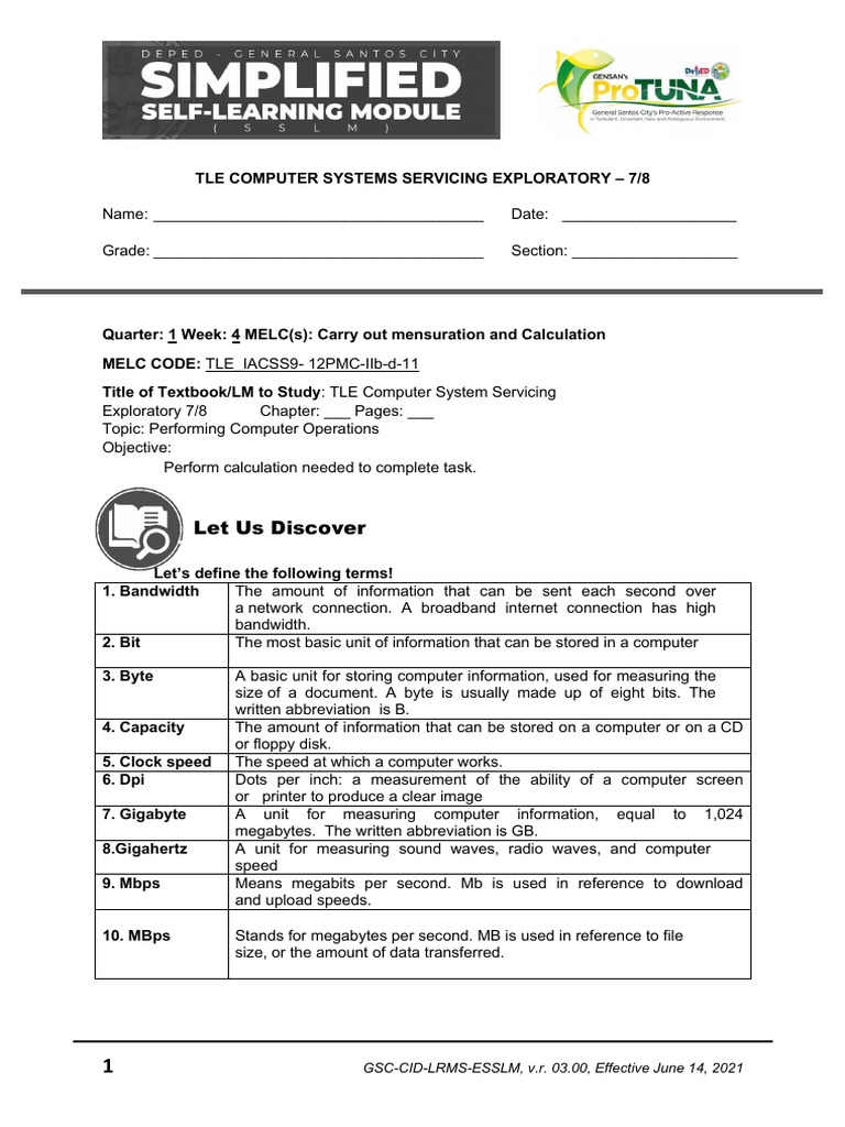 CSS 7 - 8 SSLMs 4 PDF | PDF | Byte | Bit