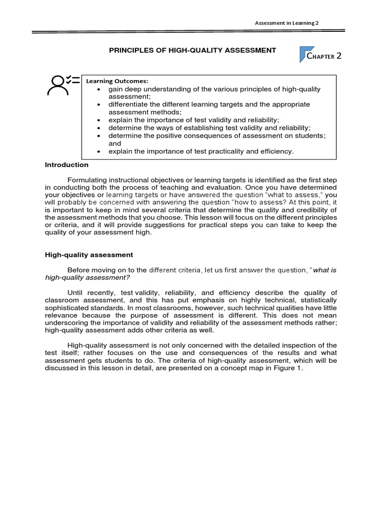 Principles of High Quality Assessment | PDF | Educational Assessment ...