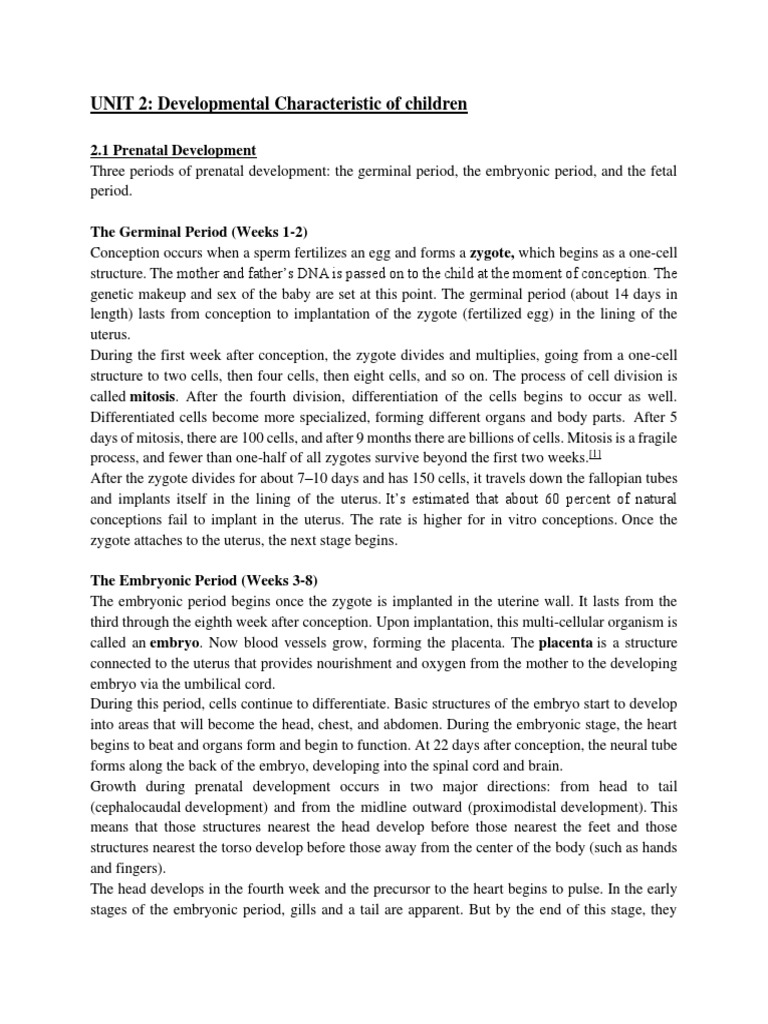 Unit 2 | PDF | Prenatal Development | Pregnancy