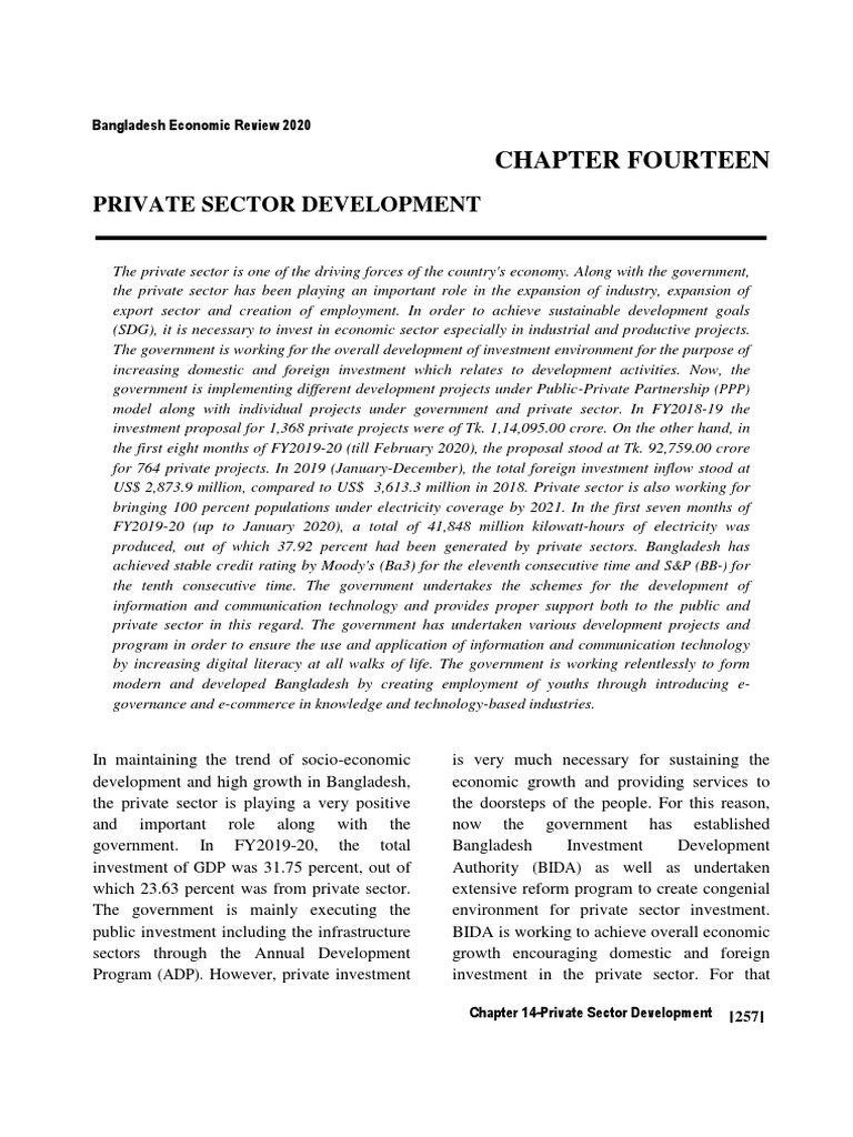 Chapter-14 (English-2020) - Private Sector Development | PDF | Infrastructure | Public–Private ...