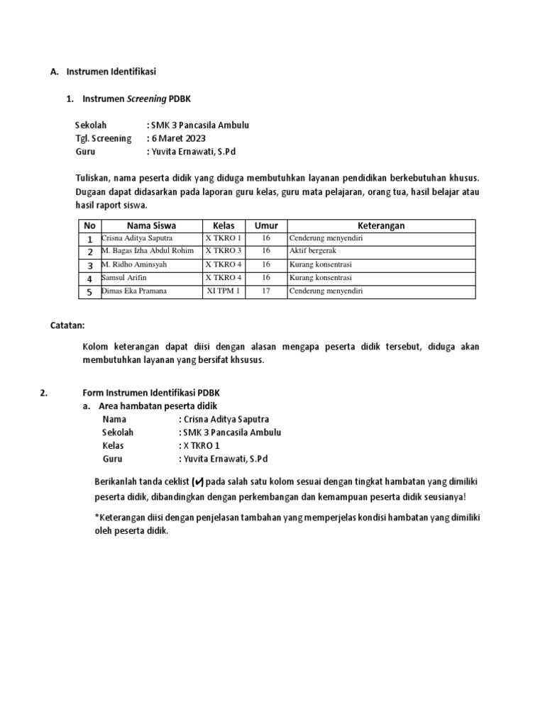 LK-1 Instrumen Asesmen | PDF