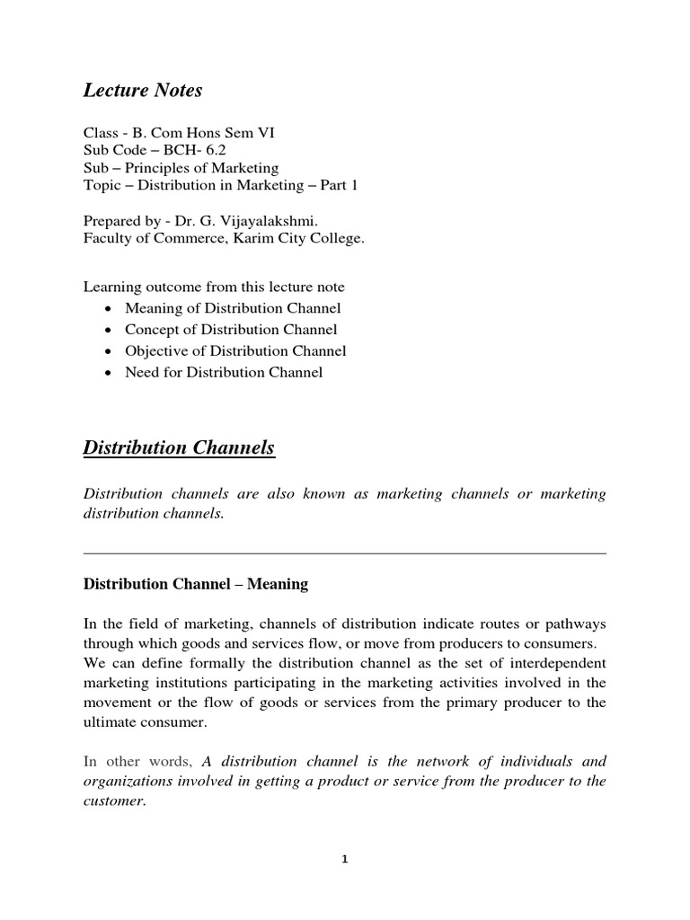 Distribution - 1 | PDF | Retail | Product (Business)