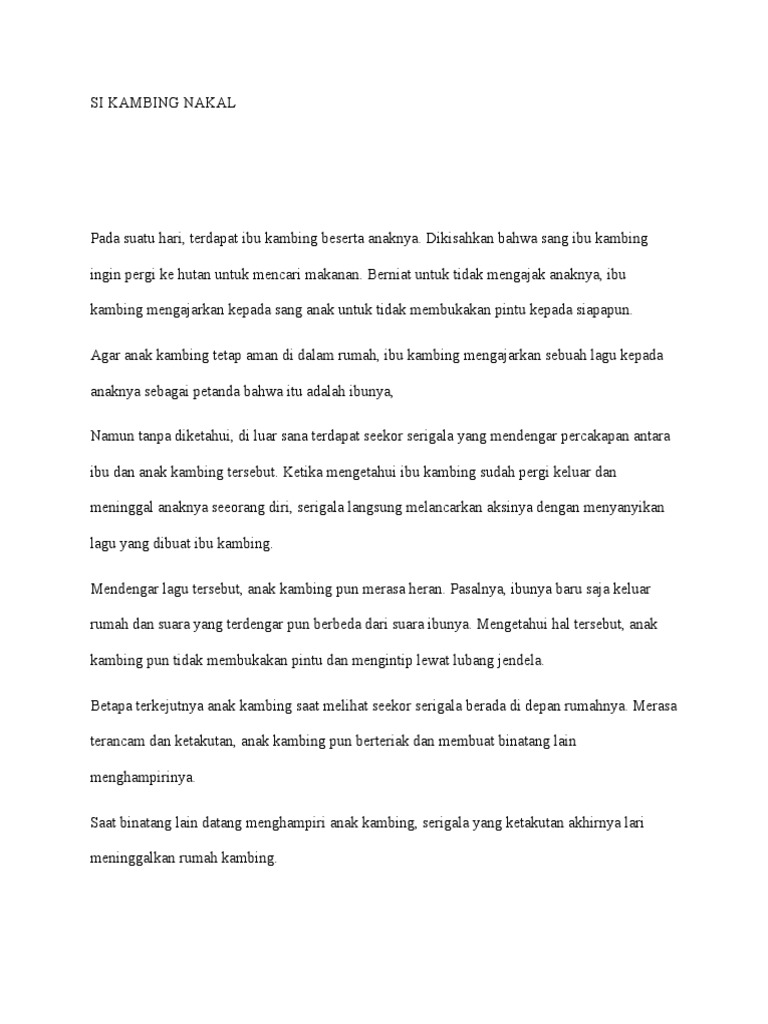 Si Kambing Nakal | PDF