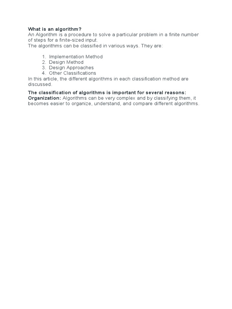 What Is An Algorithm | PDF
