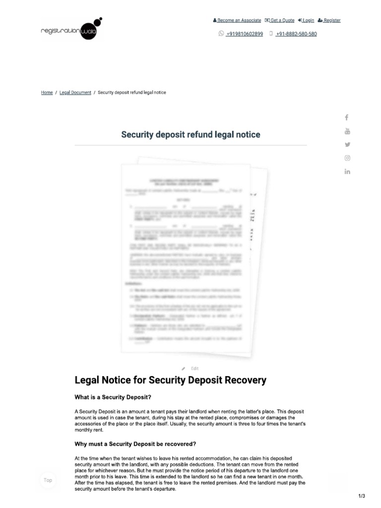 Security Deposit | PDF
