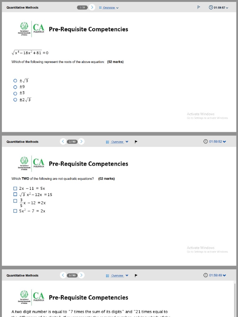 QM Model Paper ICAP Official PDF | PDF