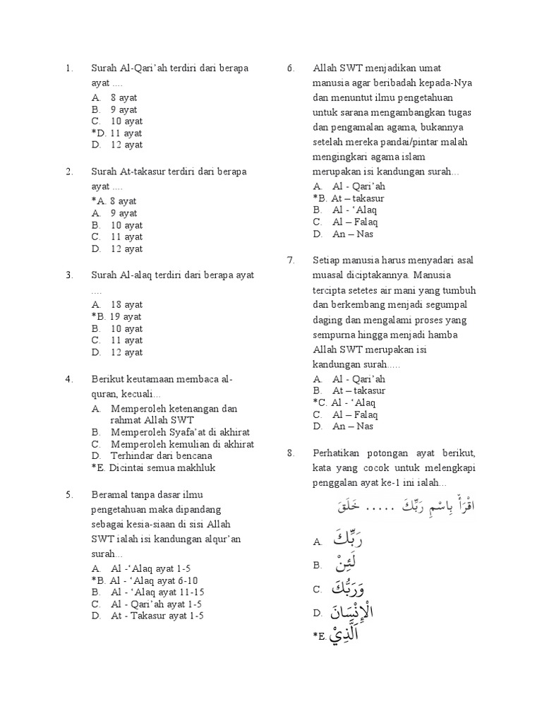 Soal Pas Genap Bta Kelas X-Semua Jurusan | PDF