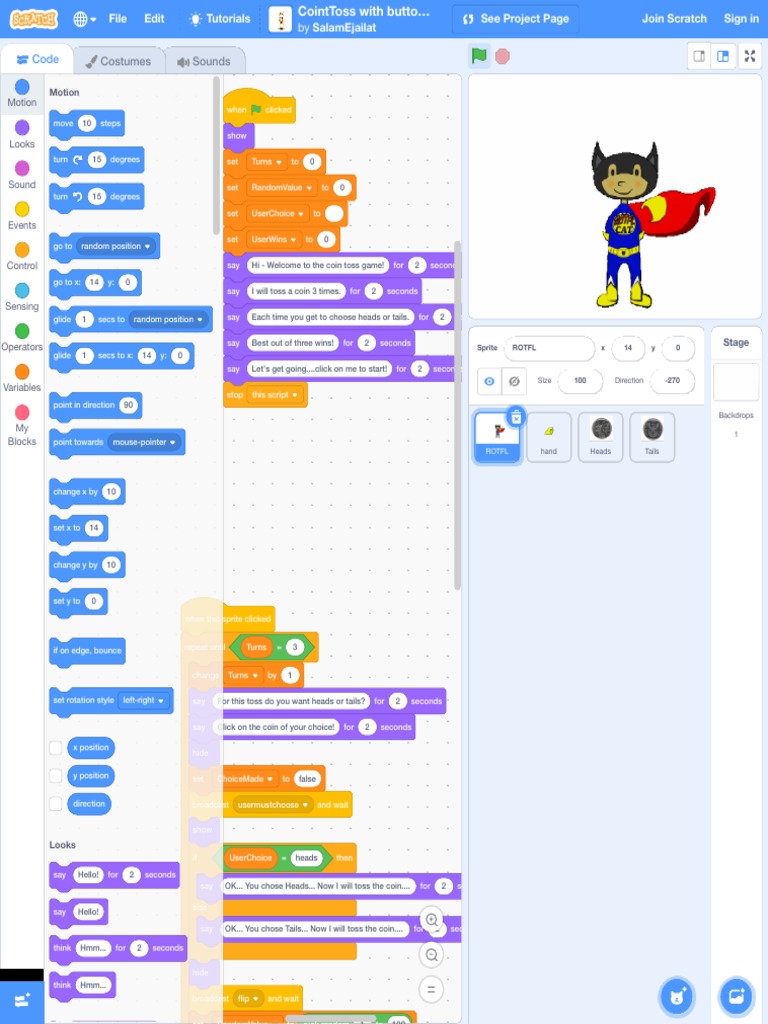 CointToss With Buttons Remix On Scratch 2 PDF | PDF | Scratch (Programming Language) | Computer ...