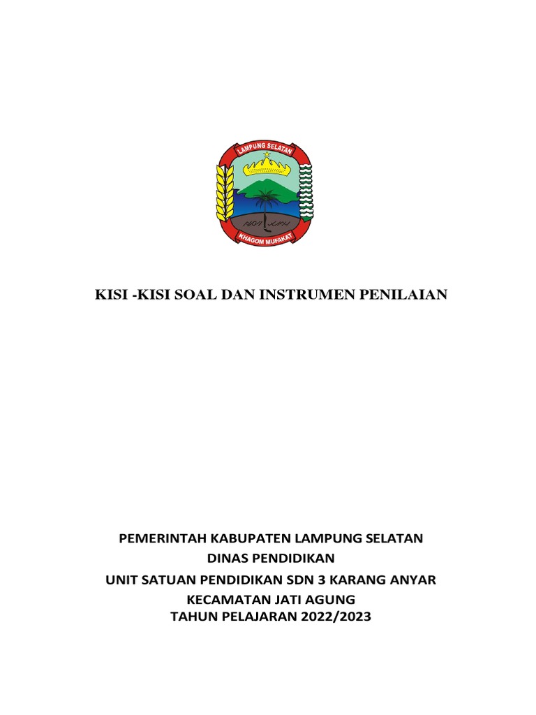 Kisi Kisi Soal Dan Instrumen Penilaian PDF | PDF