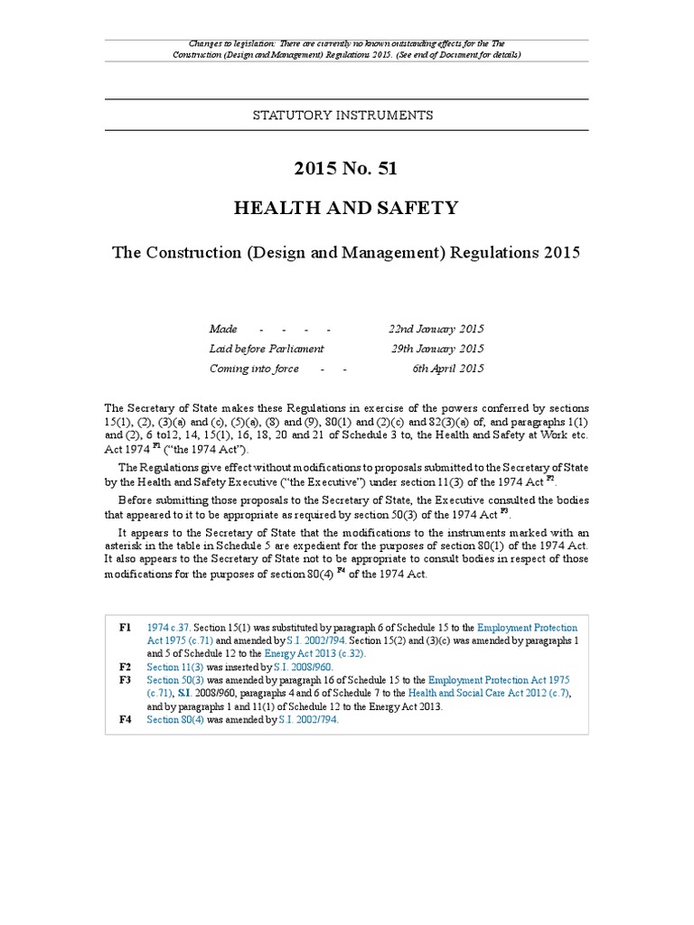 CDM Construction Design and Management Regulations | PDF | Occupational ...