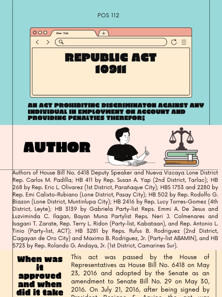 Ra 10911 | PDF | Employment | Employment Discrimination