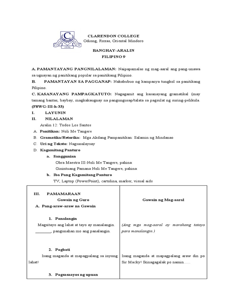 Manoy, Jay-Mark F. TTL2 - Masusing-Banghay-Aralin-Final | PDF