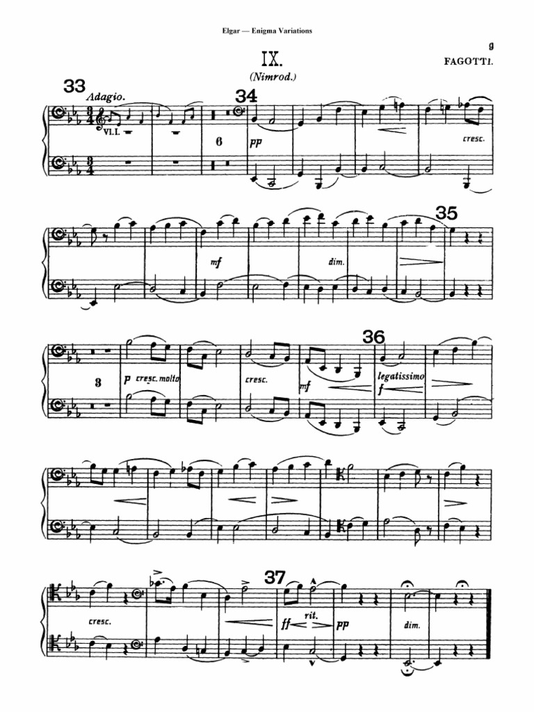 IMSLP45061 PMLP07276 Elgar Enigma - Bassoon | PDF