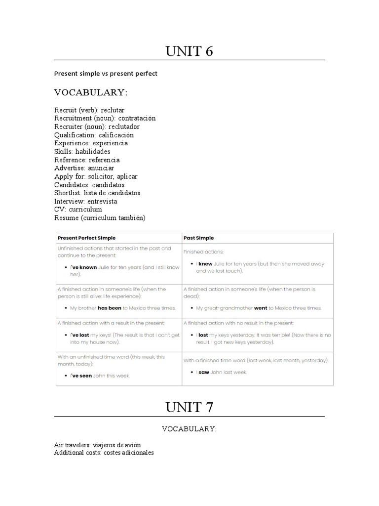 Free UNIT 6 | PDF