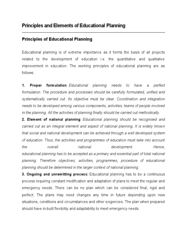 Principles and Elements of Educational | PDF | Evaluation ...
