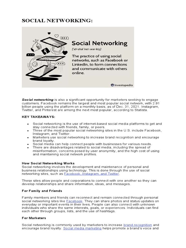 Social Networking for Integration Insights | PDF | Facebook | Social Media