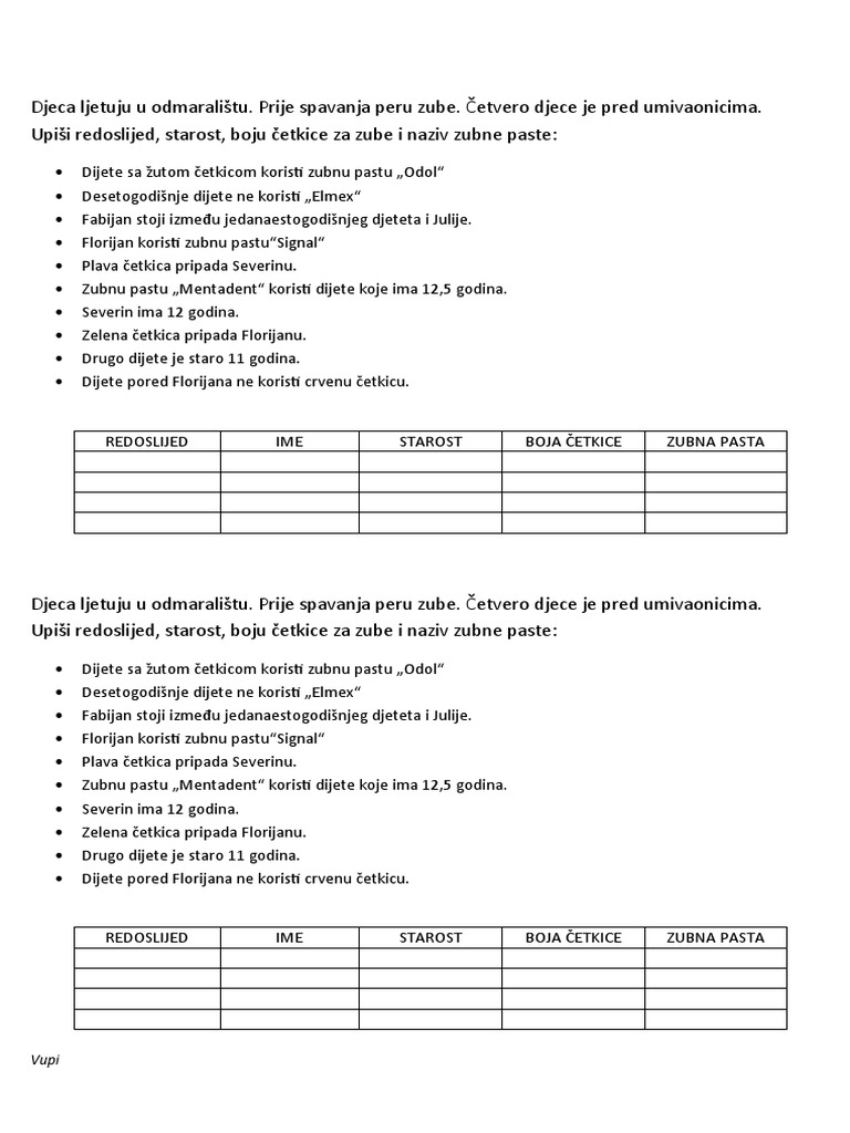 Logicki Zadaci Vupi | PDF