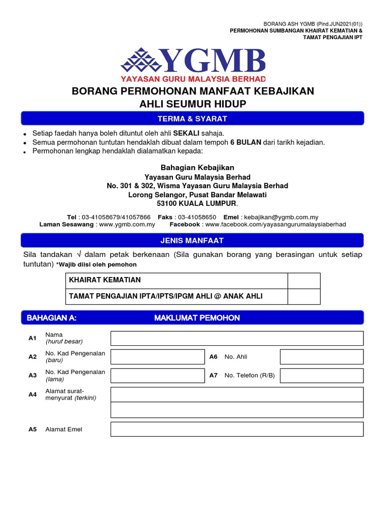 Borang Tuntutan Insentif Yayasan Guru Malaysia | PDF