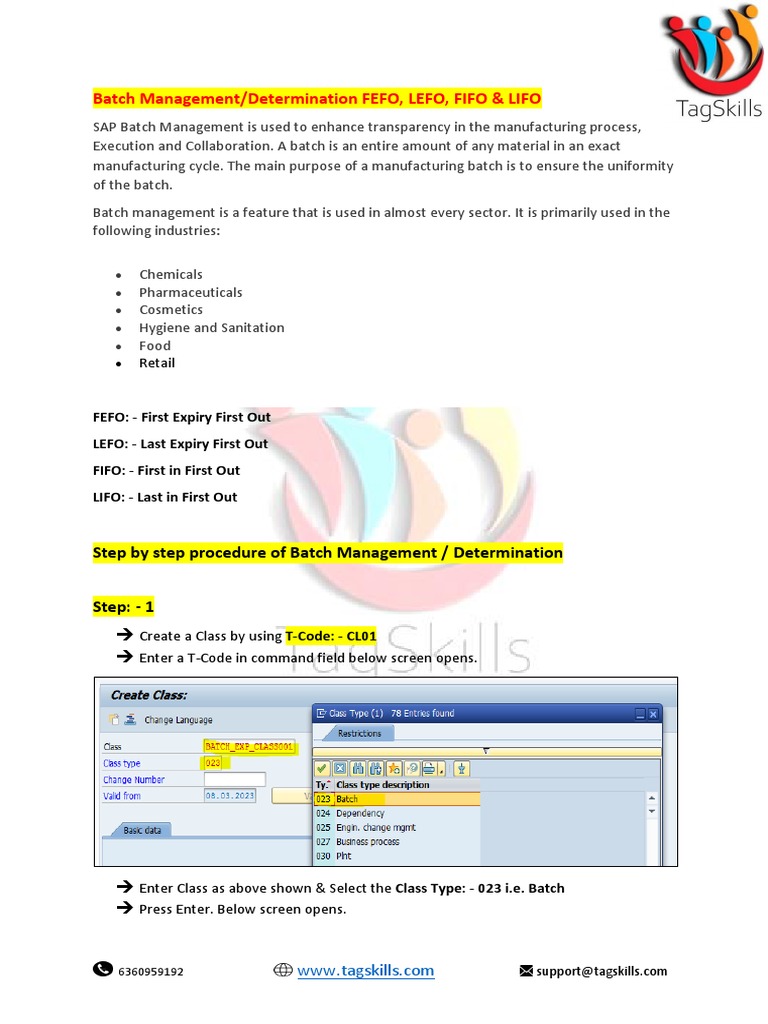 Batch Management Determination FEFO, LEFO, FIFO & LIFO | PDF | Business | Computing