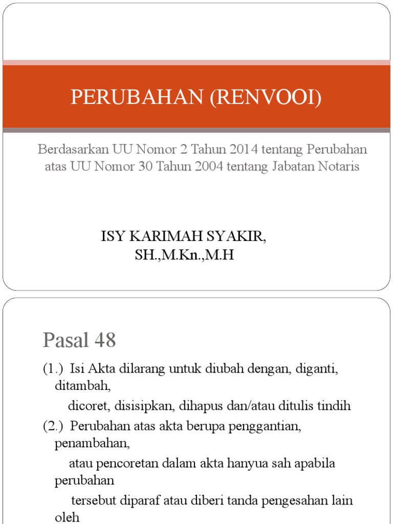 Perubahan (Renvooi) | PDF