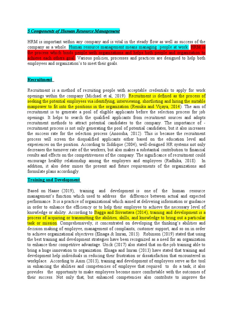 5 Components of Human Resource Management | PDF | Human Resources ...