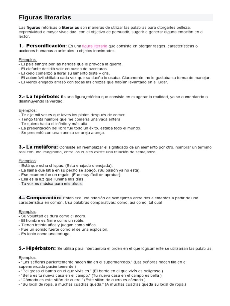Resumen Figuras Literarias | PDF