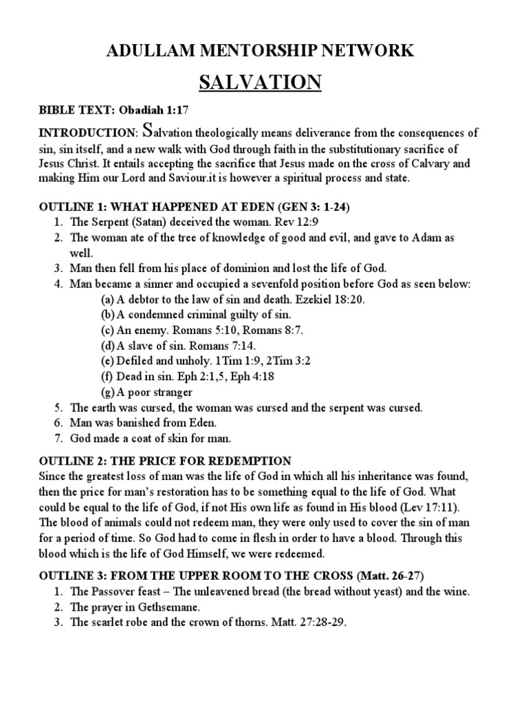 SALVATION | Download Free PDF | Salvation | Jesus