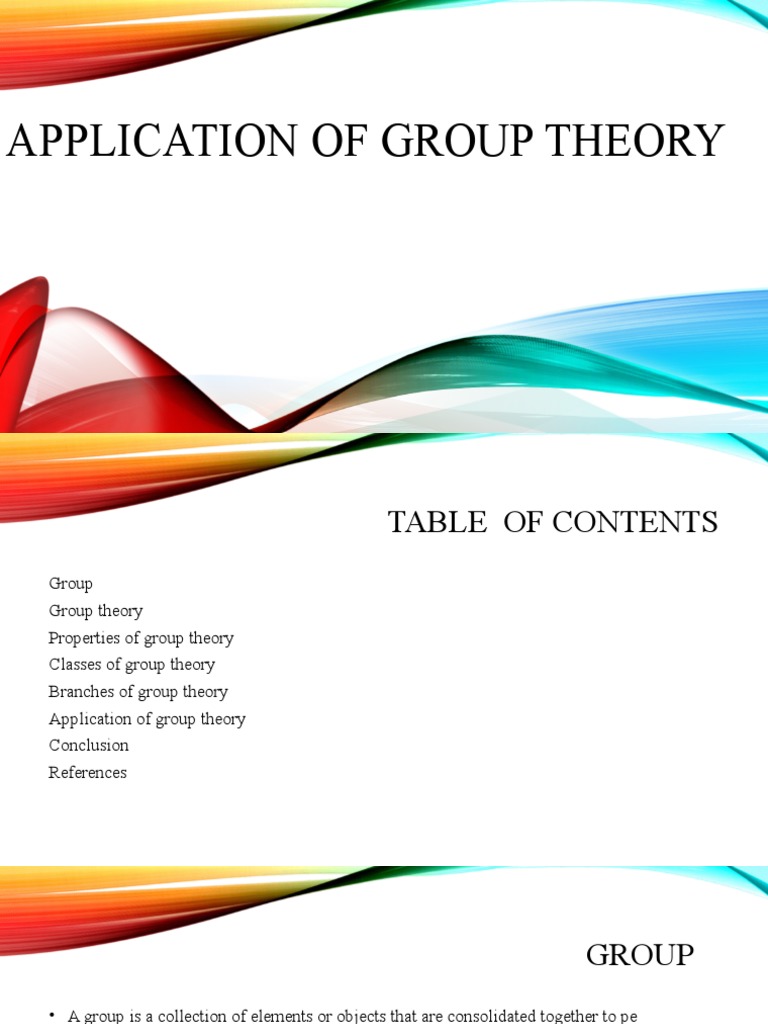 Application of Group Theory | PDF | Group (Mathematics) | Group Theory Application of Group Theory | PDF | Group (Mathematics) | Group Theory