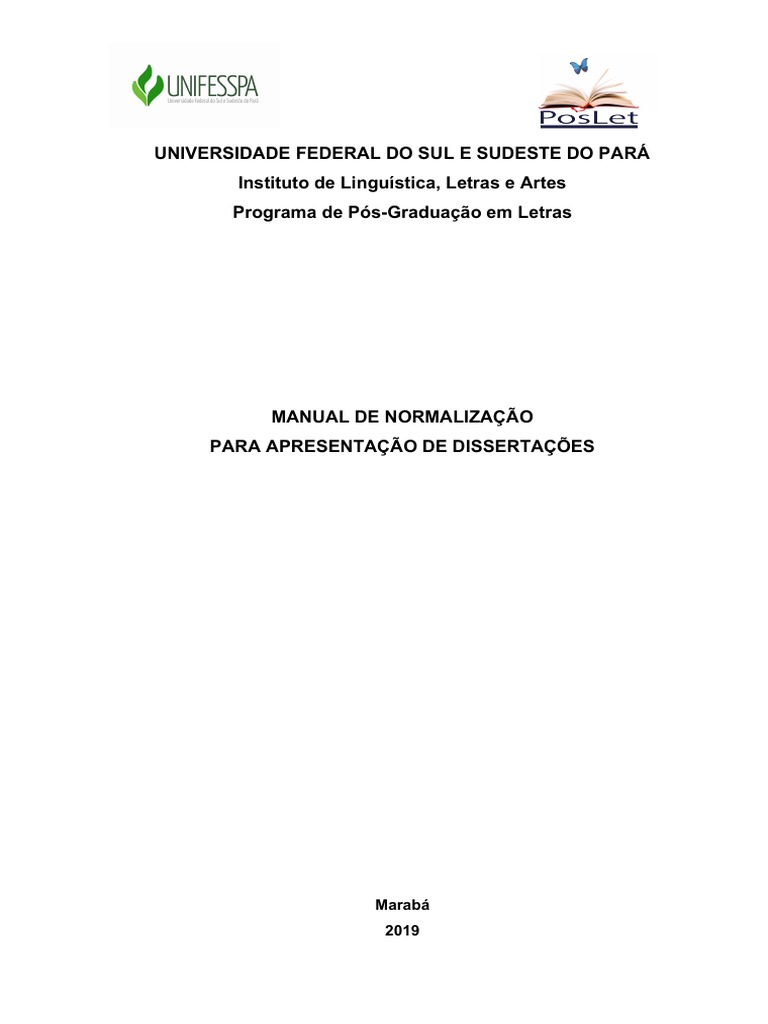 Poslet - Manual de Normalização para Apresentação de Dissertações | PDF ...