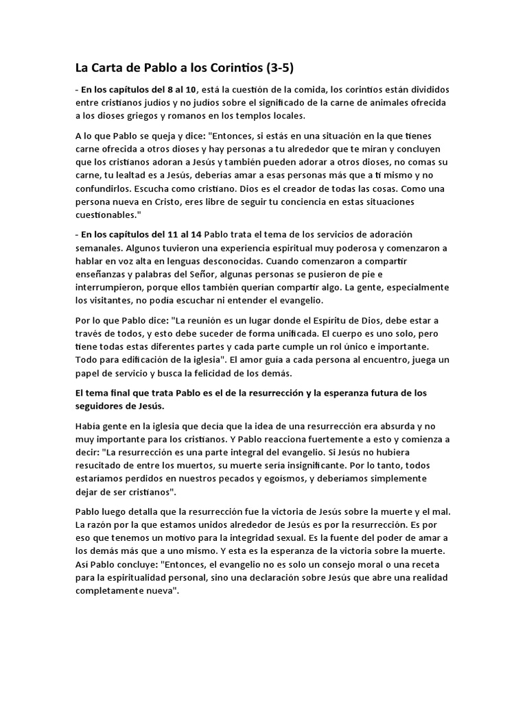 Las Cartas de Pablo A Los Corintios | PDF | La resurrección de Jesús | Jesús