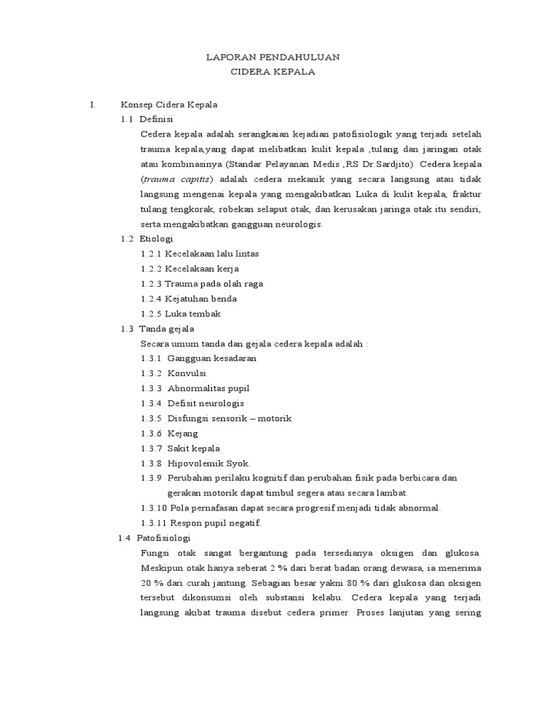 LP Cidera Kepala | PDF