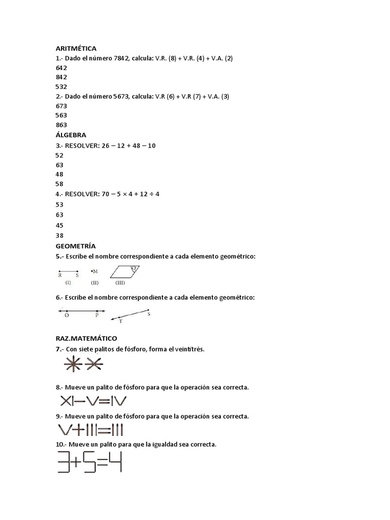 Practica de Matematica 4° | PDF