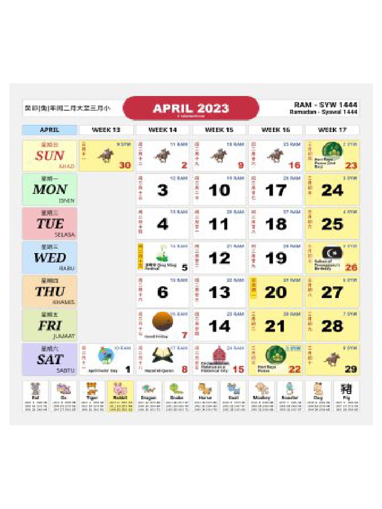 Kalendar Kuda 2023 - April | PDF