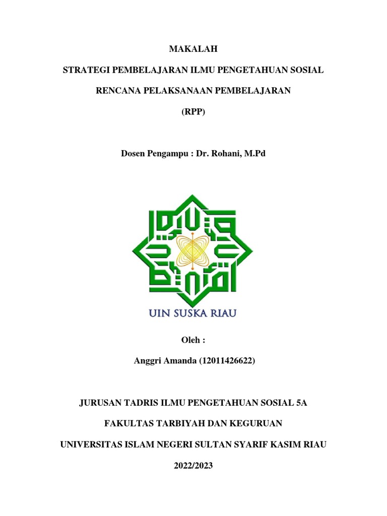 Anggri Amanda Makalah Dan RPP Strategi Pembelajaran Ips | PDF