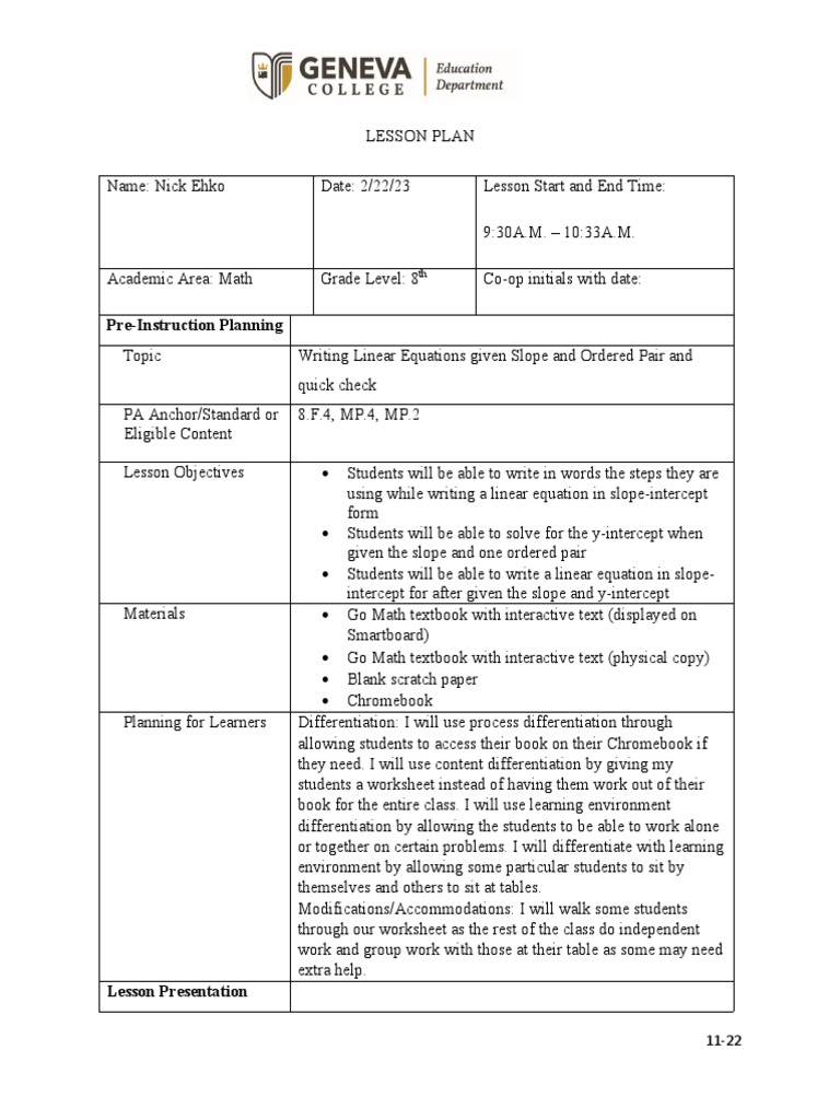 Lesson Plan 2 | PDF | Learning | Lesson Plan