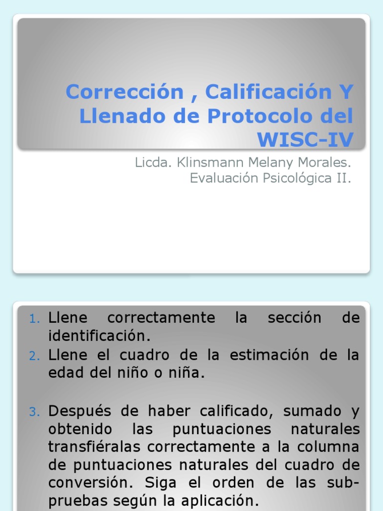 Análisis completo del protocolo del WISC-IV | PDF